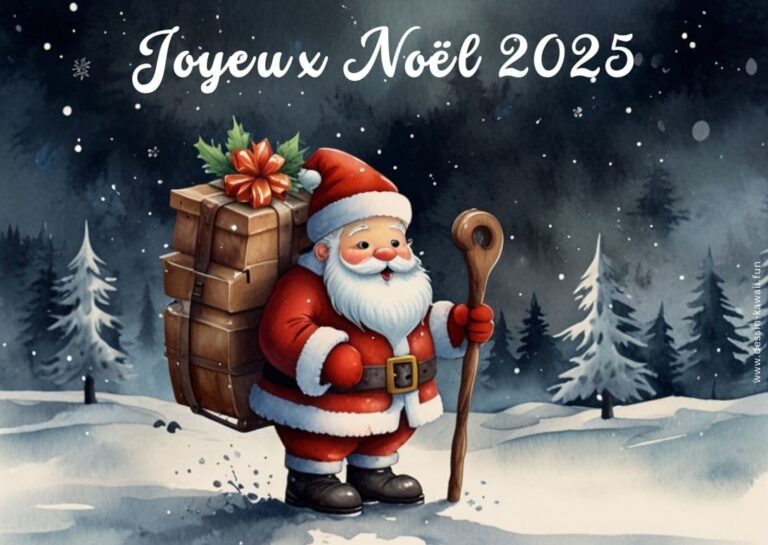Carte Joyeux Noël 2025 GRATUITE, Vœux 25 décembre 🎅