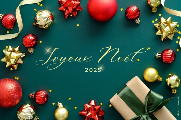 Carte Joyeux Noël 2025 GRATUITE, Vœux 25 décembre 🎅
