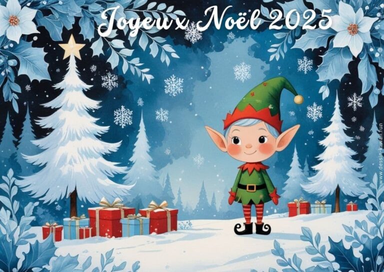 Carte Joyeux Noël 2025 GRATUITE, Vœux 25 décembre 🎅