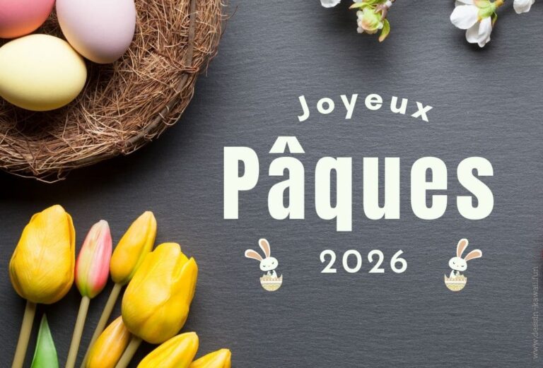Carte Joyeuses Pâques 2026, Modèles de Vœux GRATUIT 🐇
